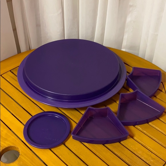 Tupperware | Kitchen | Purple Tupperware Chipdip Or Veggie Serving Tray ...
